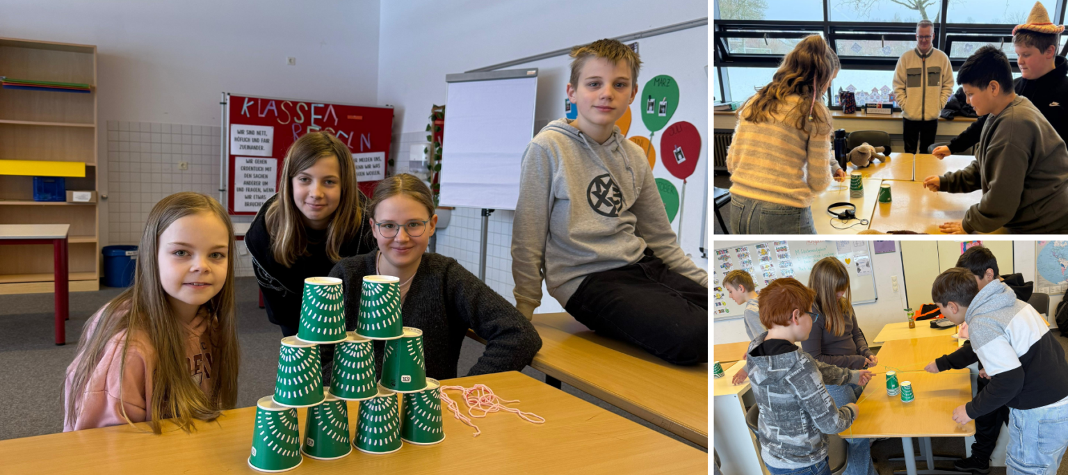 Klasse 5C stärkt Teamgeist mit der „Becher-Pyramide“ – Sekundarschule ...